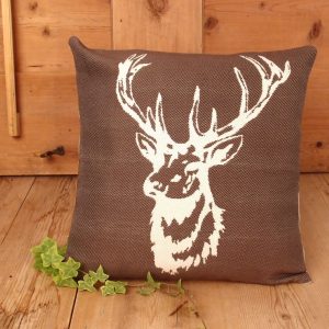 "Testa cervo" federa cuscino in 100% cotone, 40 x 40 cm, colore bianco ...