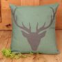 Federa cuscino con cervo, verde doubleface, moderno in stile tirolese ...