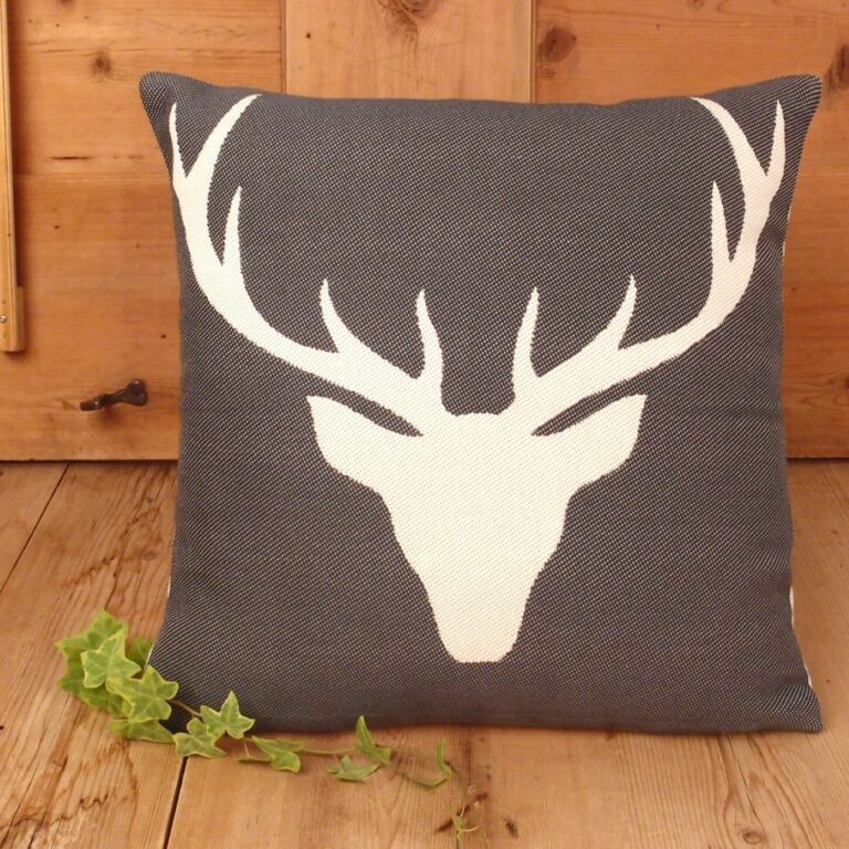 "Testa cervo" federa cuscino in 100% cotone, 40 x 40 cm, colore bianco ...