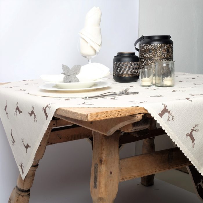 "Testa cervo" federa cuscino in 100% cotone, 40 x 40 cm, colore bianco ...