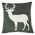 Federa cuscino con cervo, verde doubleface, moderno in stile tirolese ...
