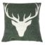 Federa cuscino fantasia testa di cervo, verde doubleface, moderno in ...