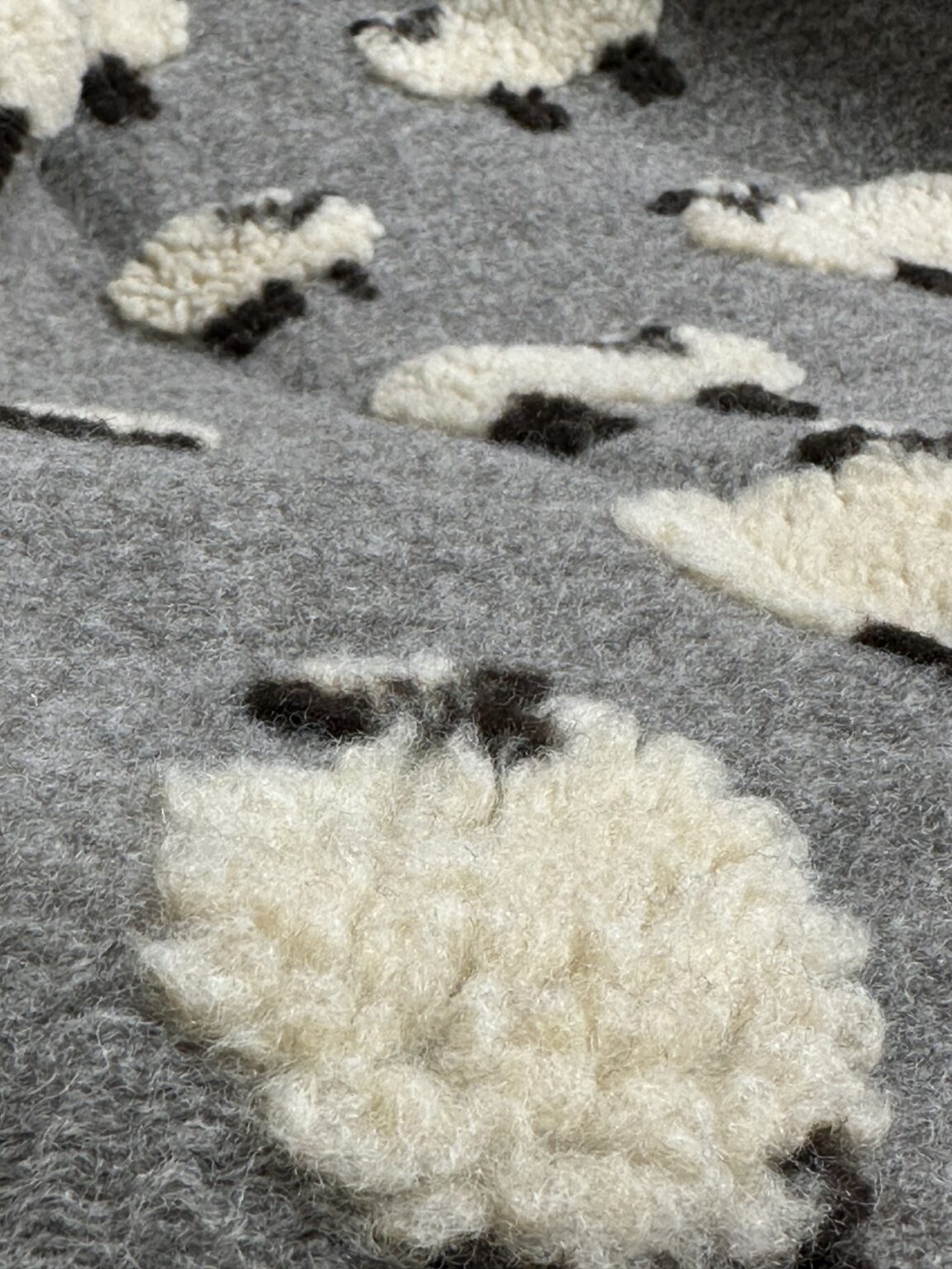 Coperta di lana con PECORELLE, stile montagna, colore tortora, 150x170 ...